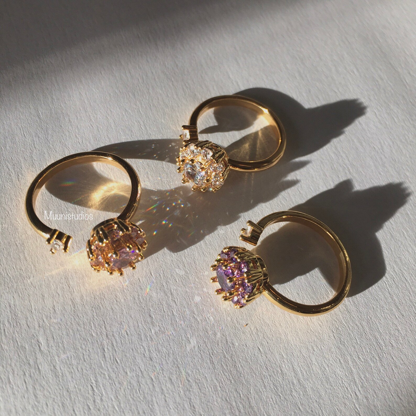 Diamond Anxiety Ring Crystal Centre Rotating Spinner Ring - Etsy