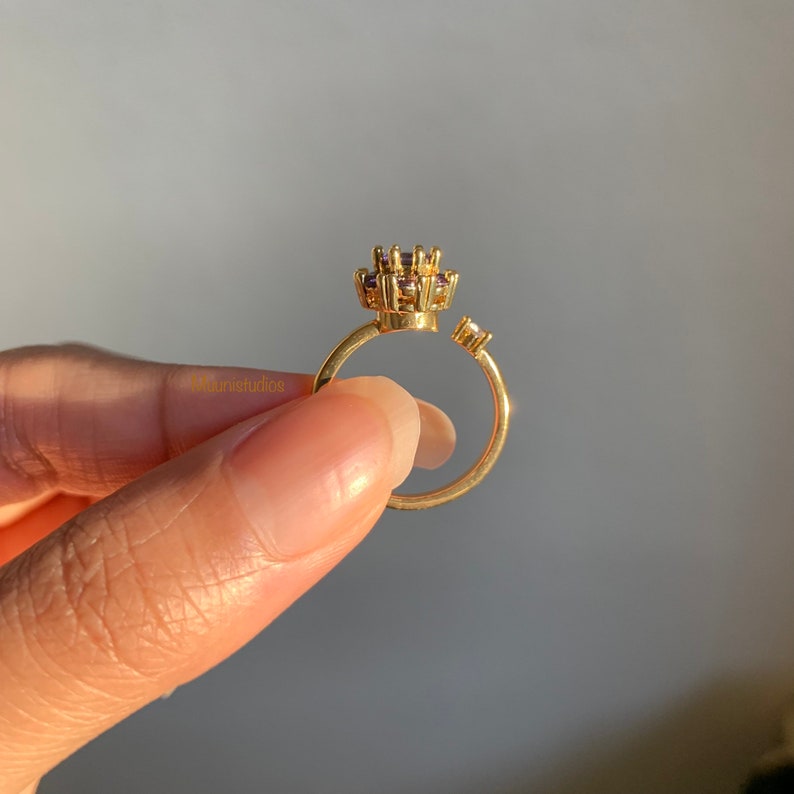 Diamond Anxiety Ring Crystal Centre Rotating Spinner Ring - Etsy