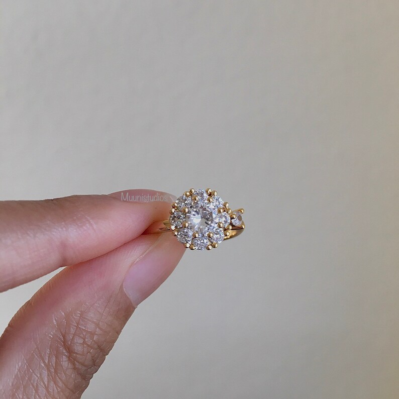 Diamond Anxiety Ring Crystal Centre Rotating Spinner Ring - Etsy