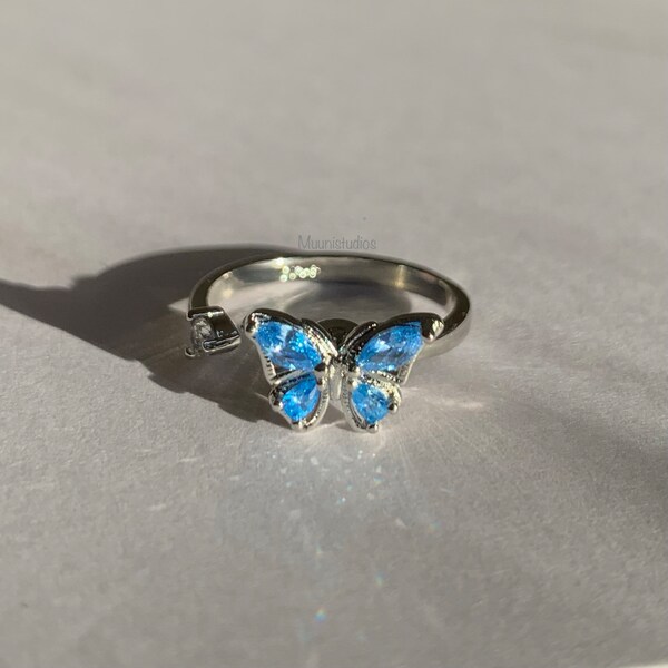 Blue Butterfly Ring - Etsy