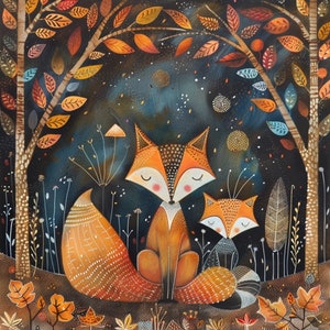 Autumn Fox Family Clip Art Digital Downloads Printable Clip Art Paper ...