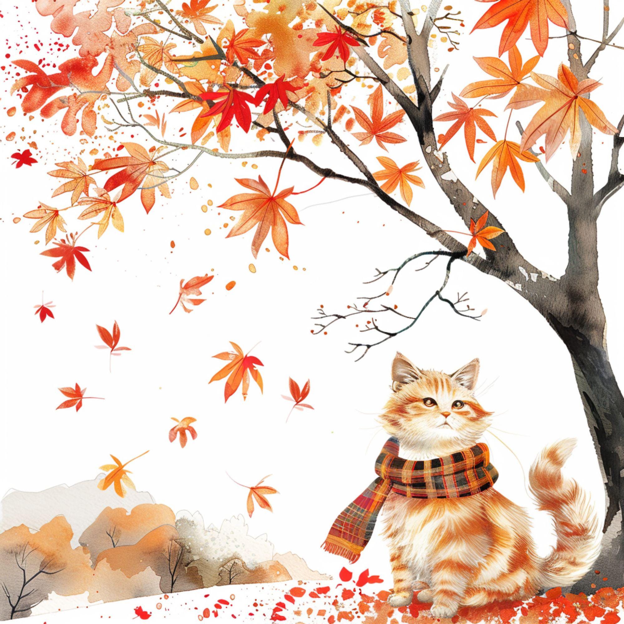 Autumn Cats Digital Images: Fall Paper Crafts (digital Download) - Etsy