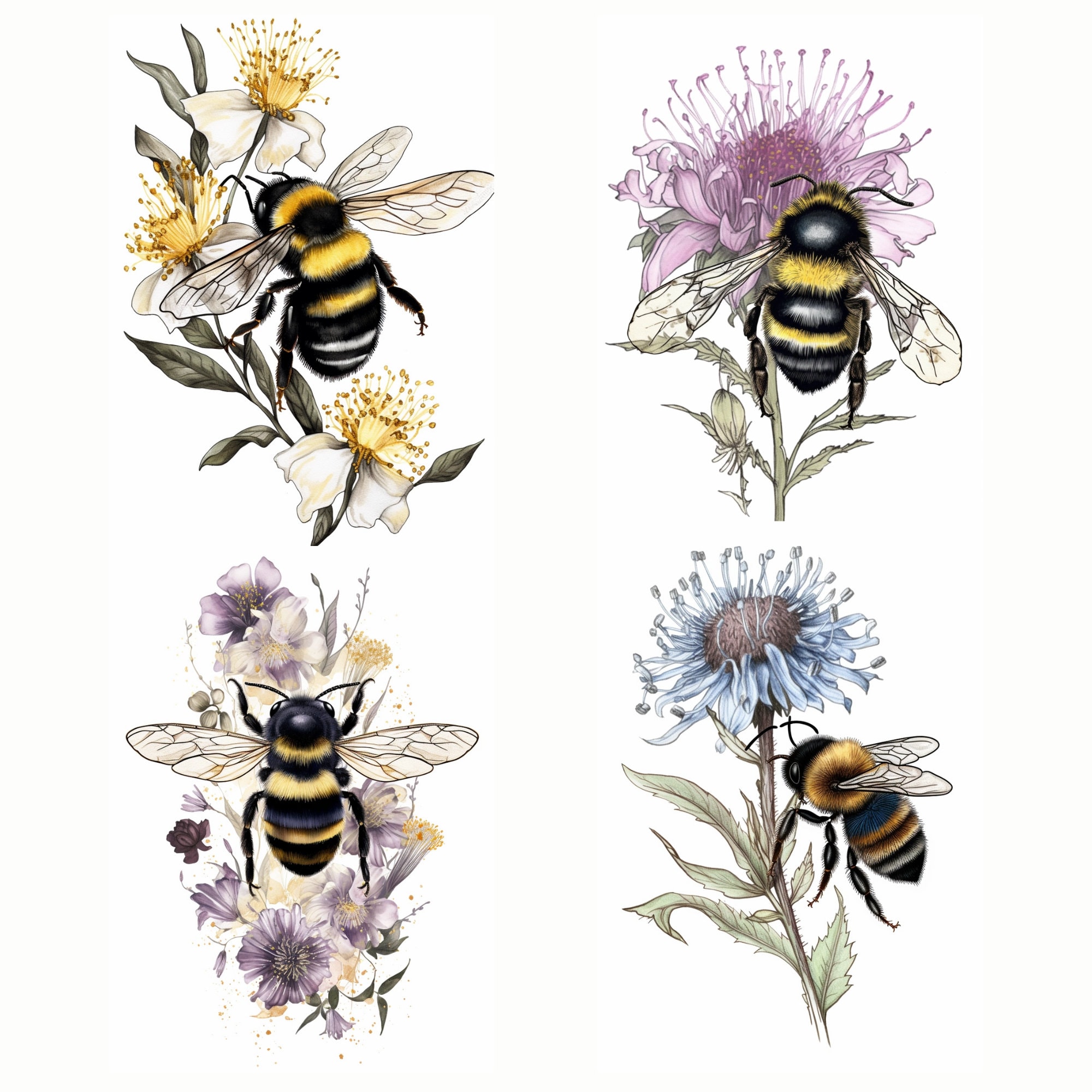 Bumblebee Backgrounds v3 Bumble Bee and Flowers Insects Nature Craft ...