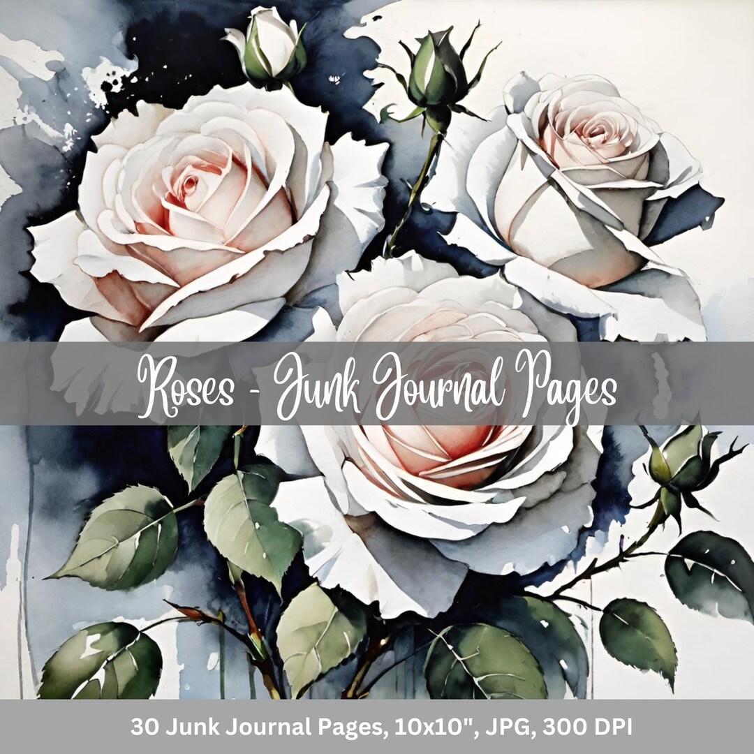 Roses Junk Journal Pages: Floral Scrapbook Paper (digital Download) - Etsy