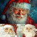 Santa Claus Portrait Clip Art: Christmas Digital Paper (digital ...