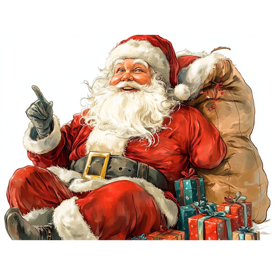 Santa Claus Clip Art: Christmas Card Making, Collage (digital Download ...
