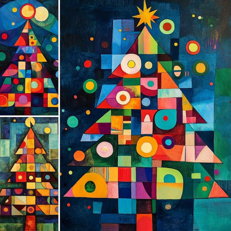 Christmas Tree Kandinsky Inspired Decorative Art Digital Printables ...