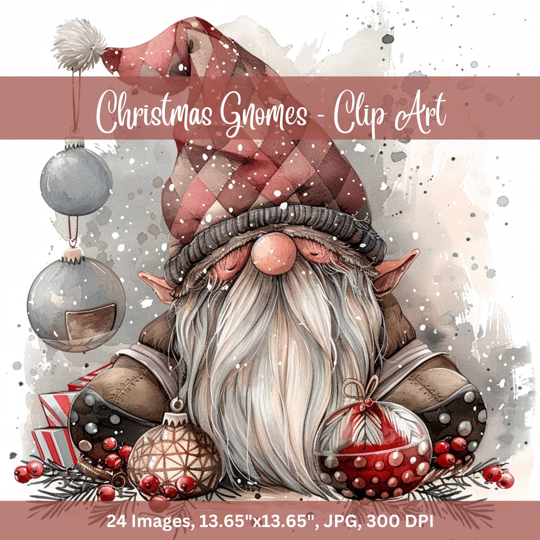 Christmas Gnomes Clip Art Digital Downloads Printable Clip Art Paper ...