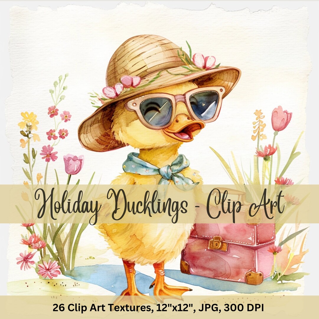 Holiday Ducklings Clip Art Printables Digital Downloads Ducks Craft ...