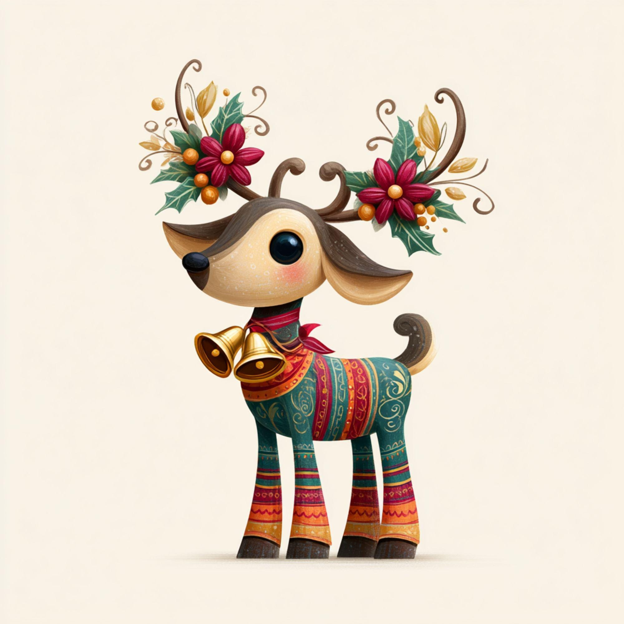 Christmas Reindeer Clip Art: Printable Images for Crafts (digital ...