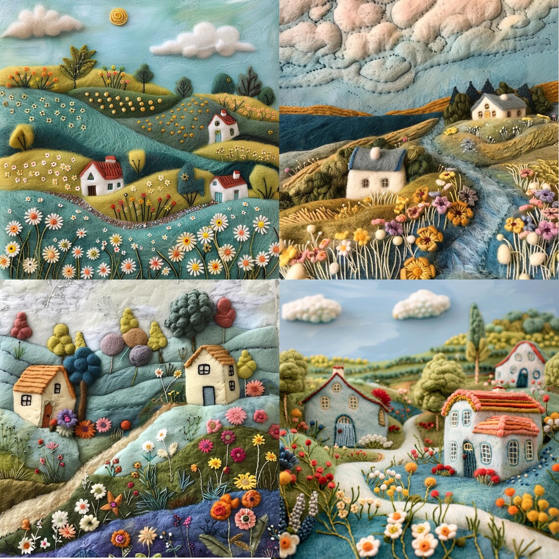 Felted Spring Farmhouse Backgrounds: 12x12 Textures (digital Download ...