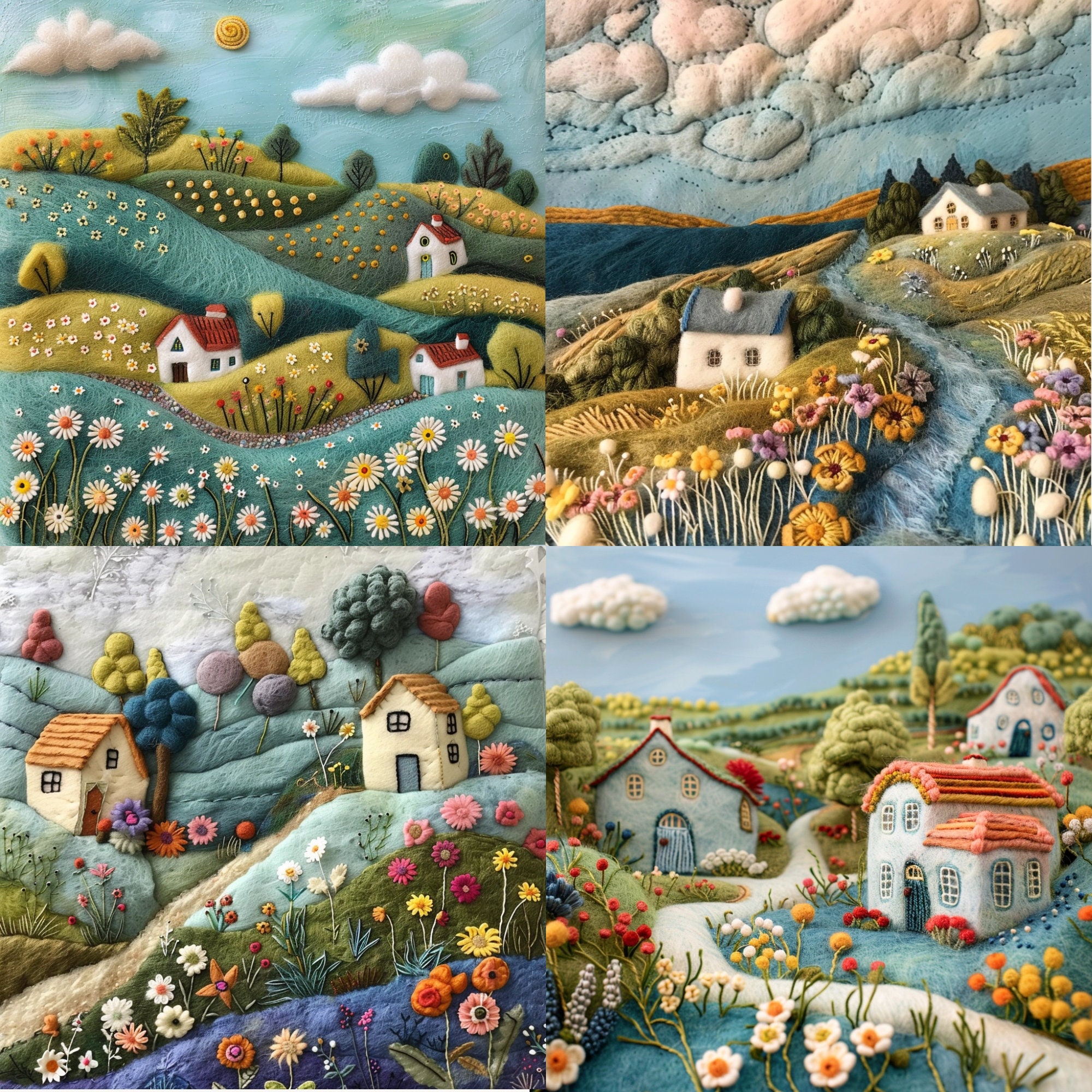 Felted Spring Farmhouse Backgrounds, Printable, Digital Download, Clip ...