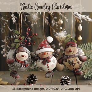 Rustic Country Christmas Background Papers Digital Downloads Printable ...