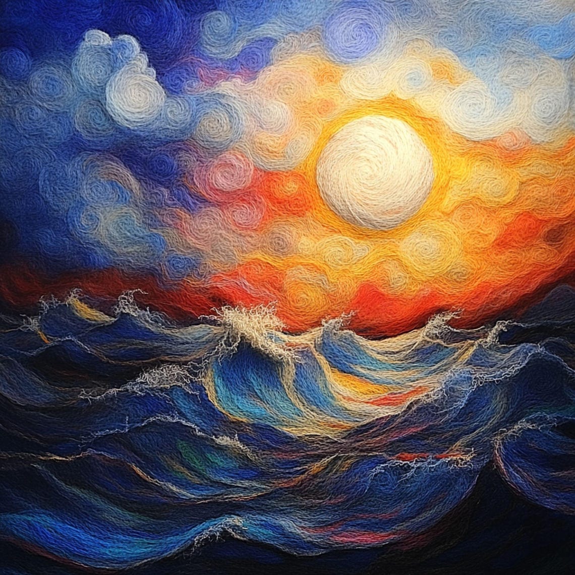 Felted Seascape Background Textures: Digital Art Paper (digital ...