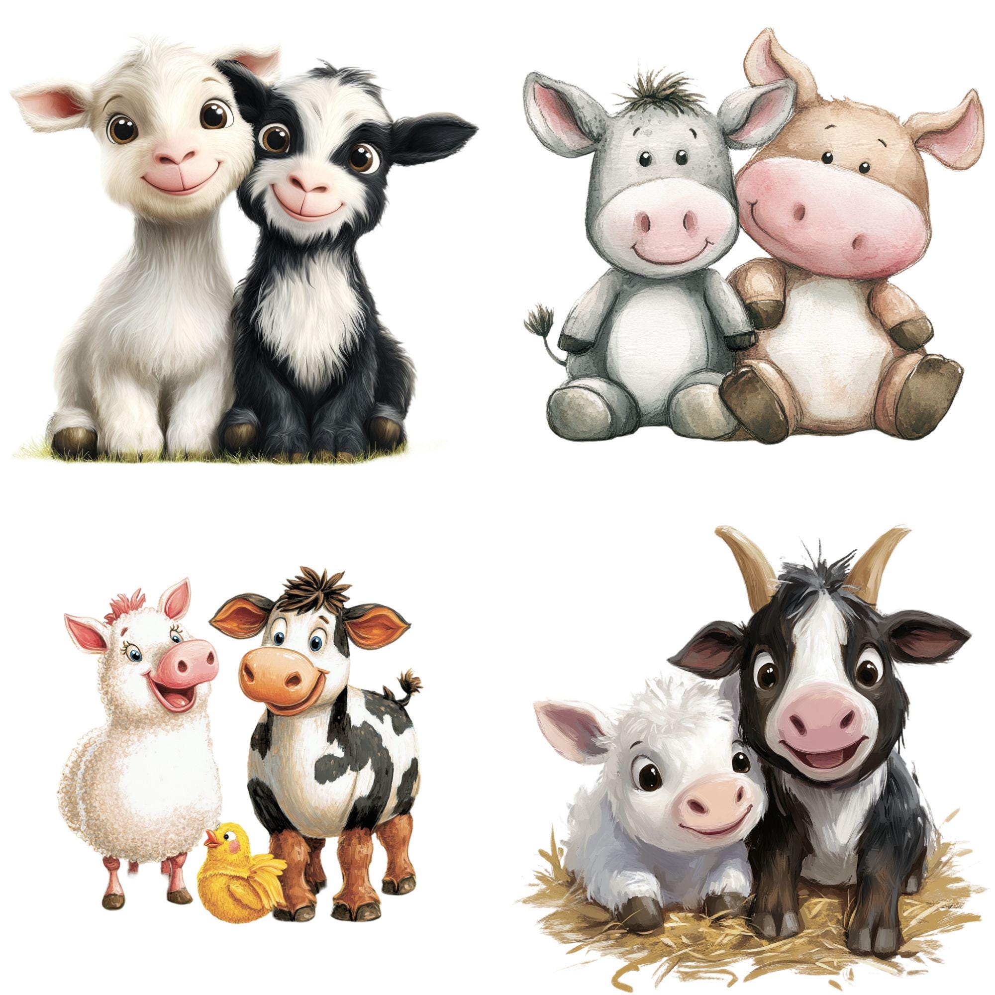 Farmyard Friends Clip Art Digital Download Printable Clip Art Print on ...
