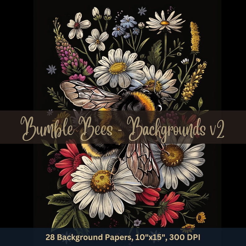 Bumblebee Backgrounds (v2), Bumble Bee and Flowers, Insects, Nature ...