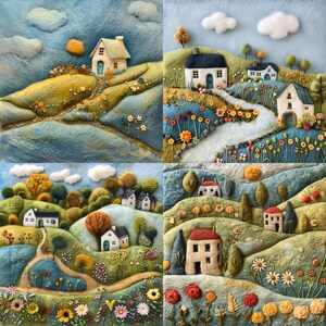 Felted Spring Farmhouse Backgrounds: 12x12 Textures (digital Download ...