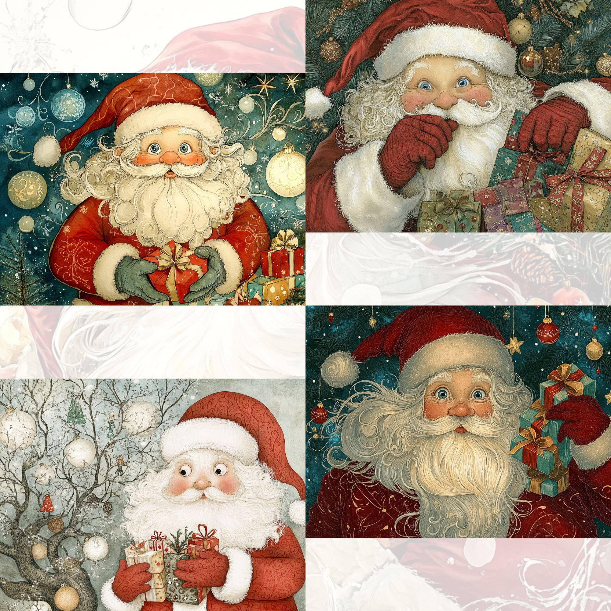 Santa Claus Clip Art: Christmas Card Making (digital Download) - Etsy