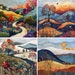 Embroidered Landscape Background Papers: Scenic Art (digital Download ...