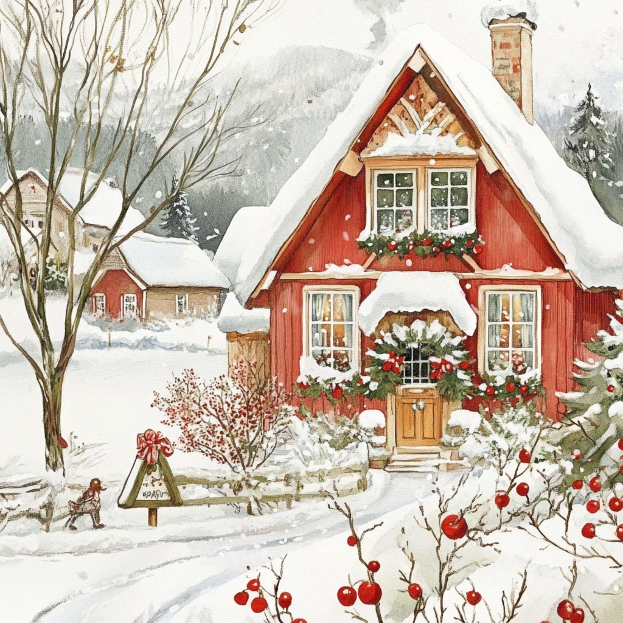 Christmas Scenery Background Papers Digital Downloads Printable Clip ...