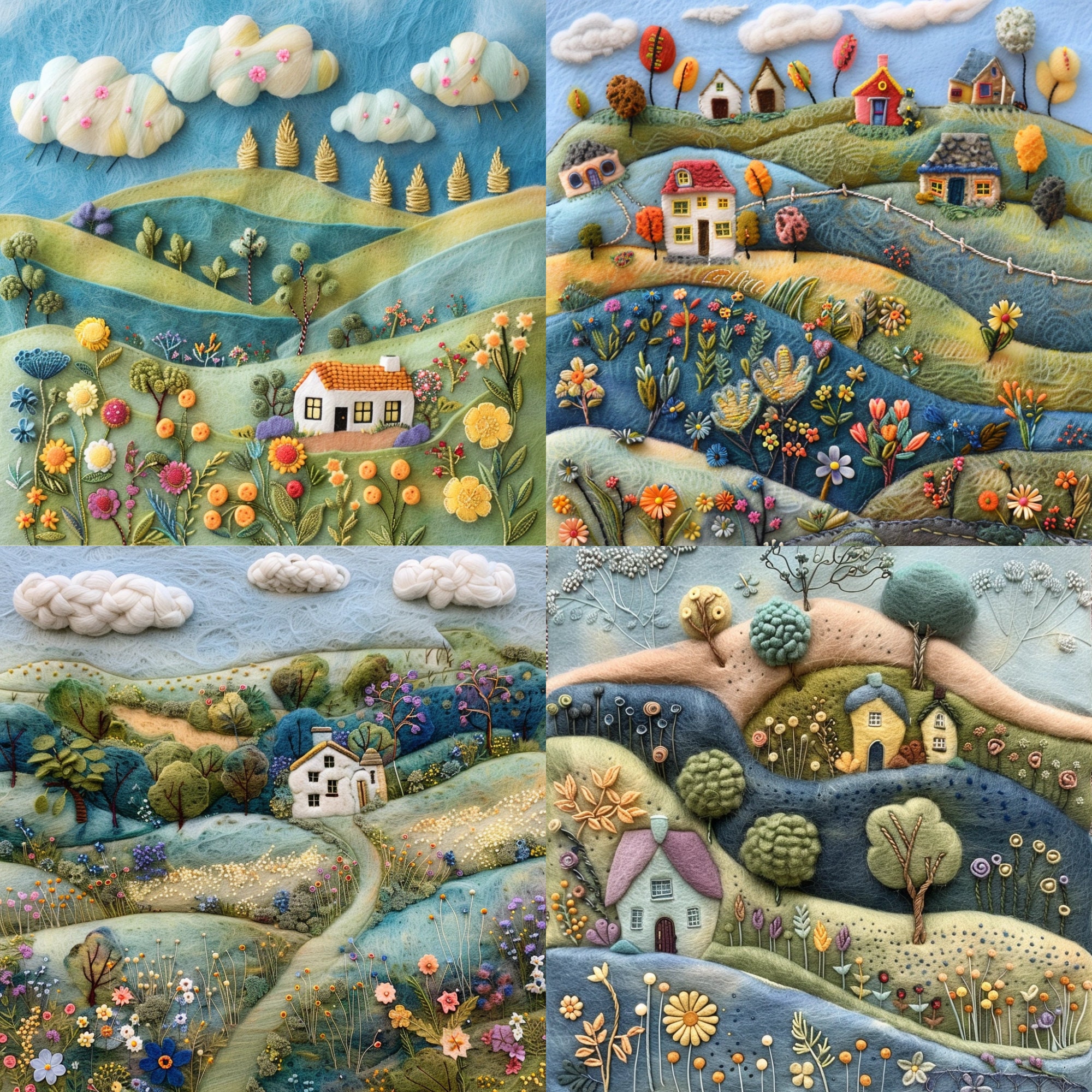 Felted Spring Farmhouse Backgrounds: 12x12 Textures (digital Download ...