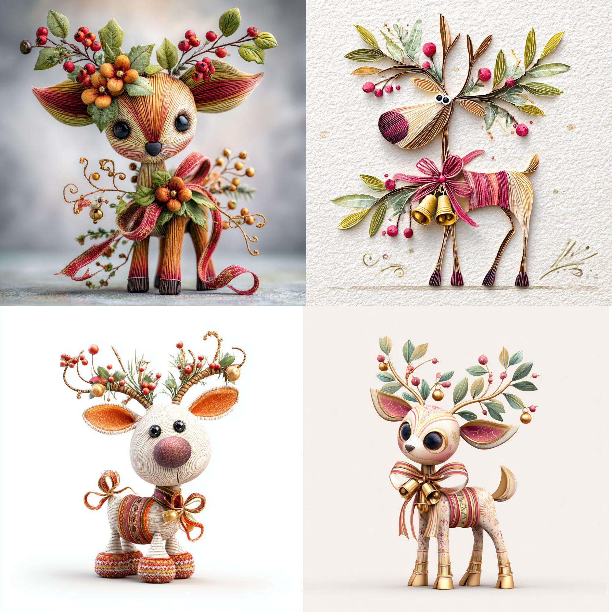Christmas Reindeer Clip Art: Printable Images for Crafts (digital ...