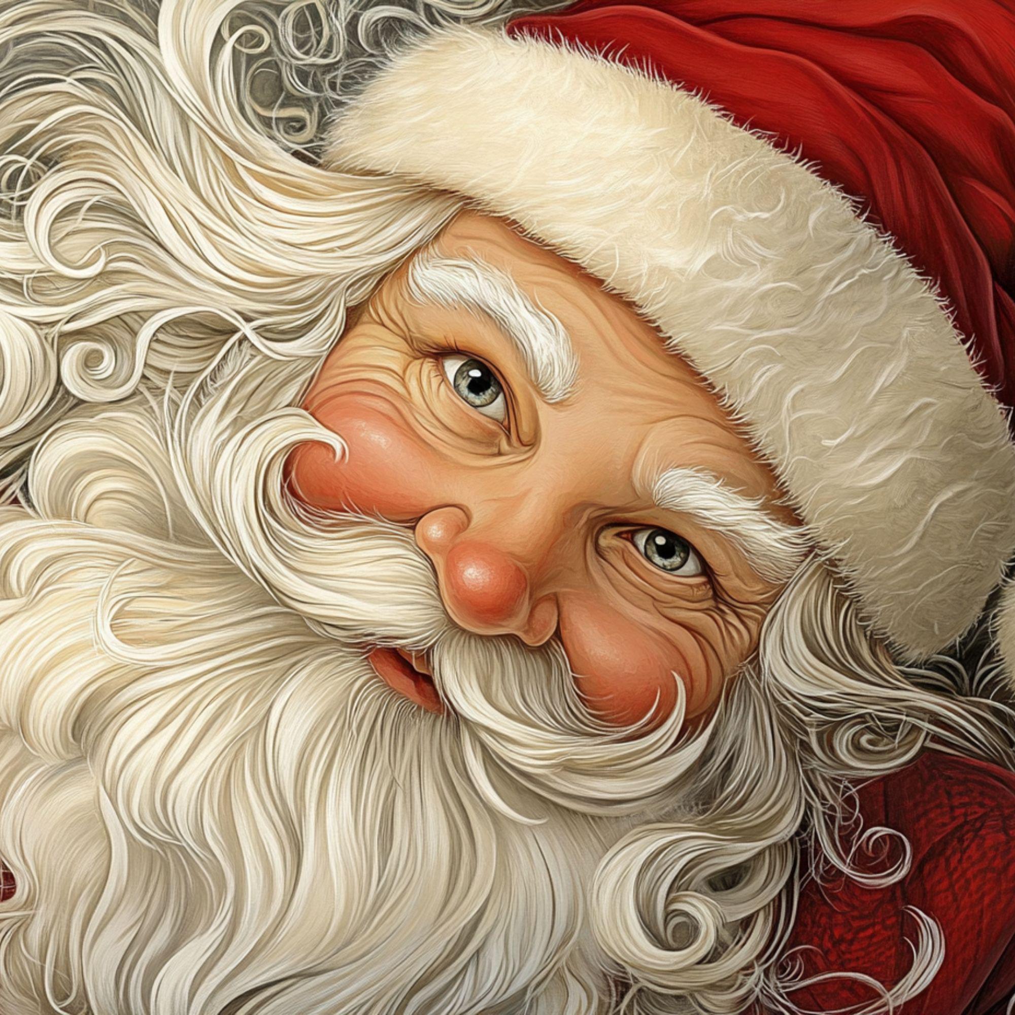 Santa Claus Portrait Clip Art: Christmas Digital Paper (digital ...