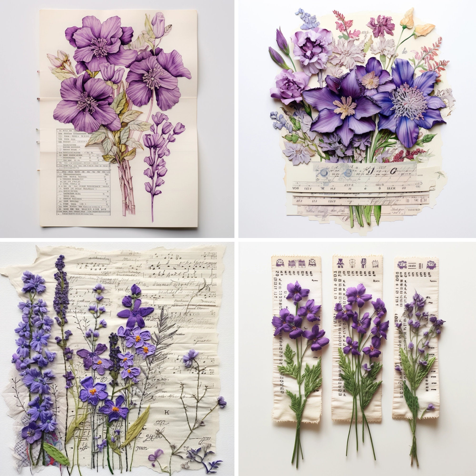 Embroidered Receipts Junk Journal Pages: Vintage Ephemera (digital ...