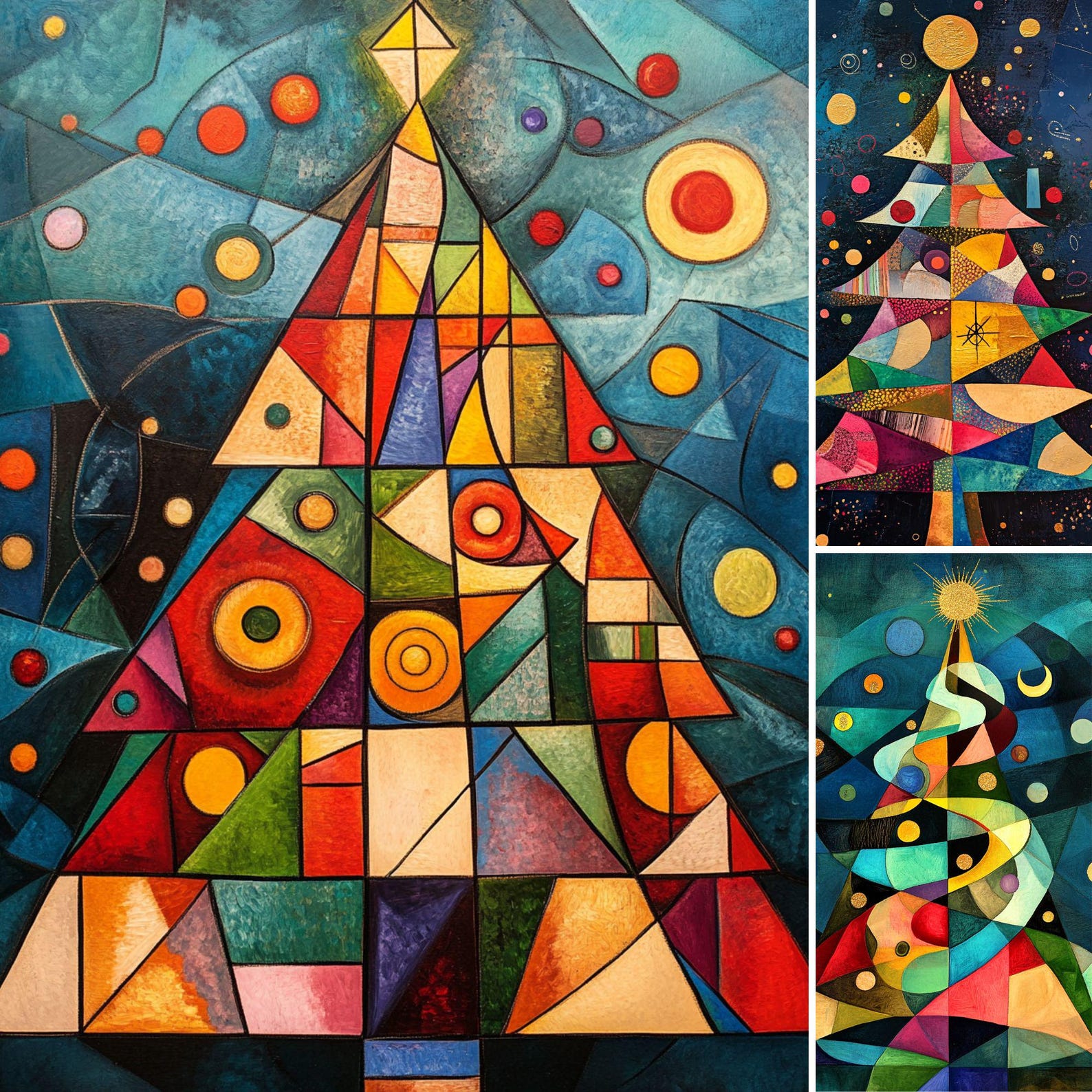 Kandinsky Christmas Tree Art Prints: Abstract Holiday Decor (digital ...
