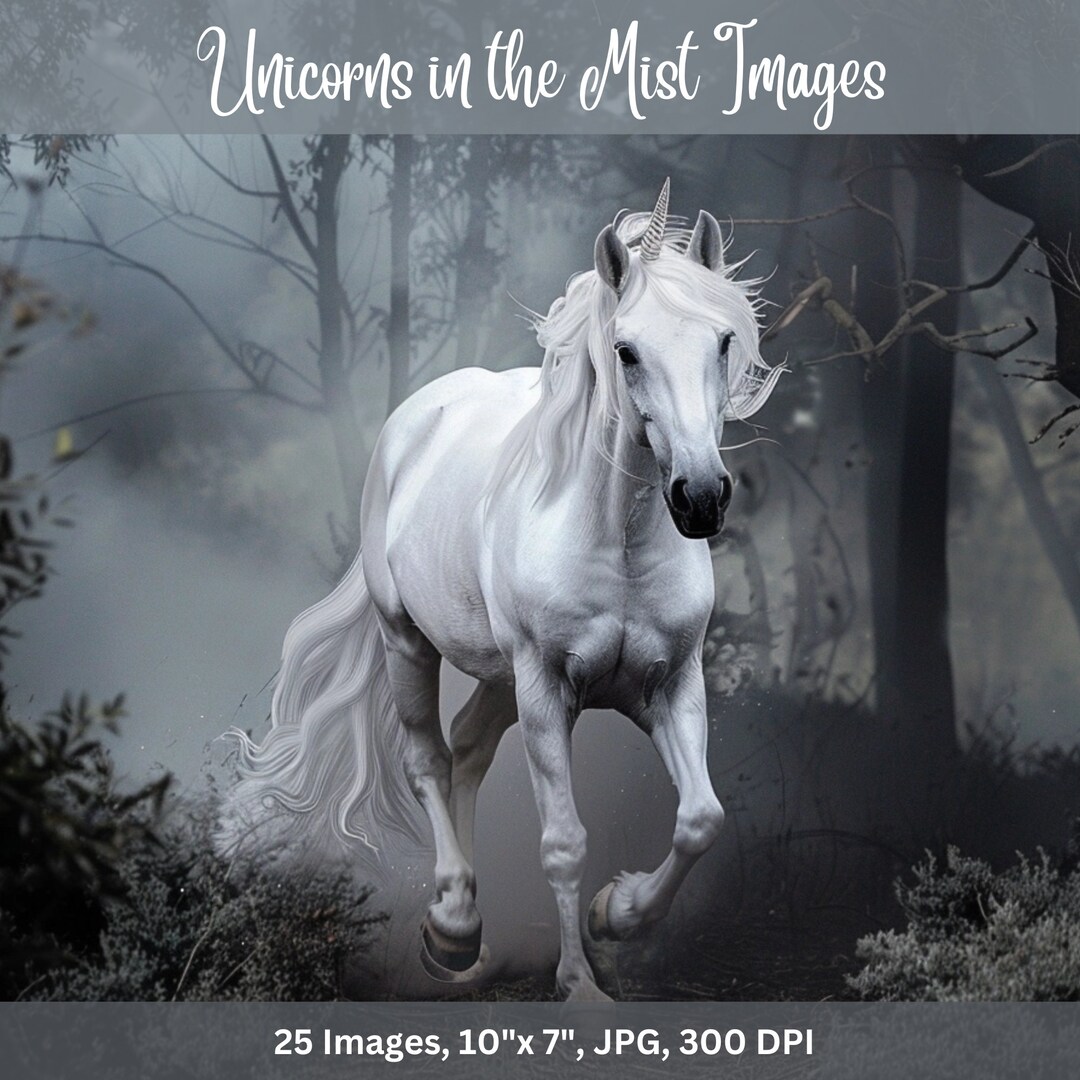 Unicorns in the Mist Images: Fantasy Clip Art (digital Download) - Etsy