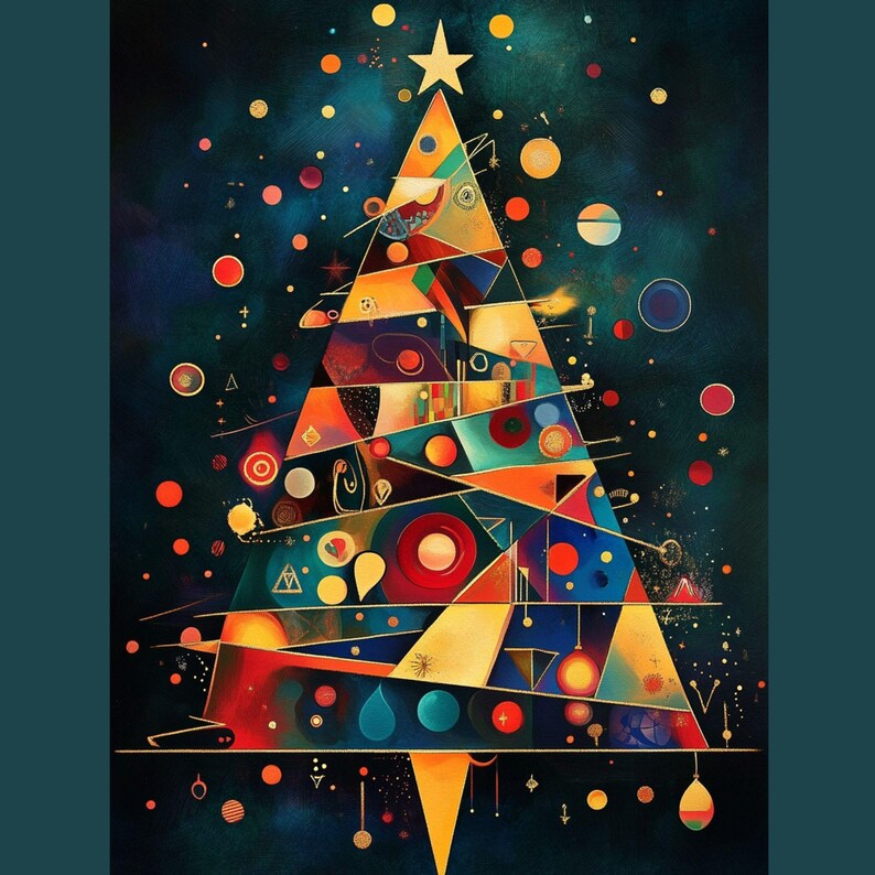 Christmas Tree Kandinsky Inspired Decorative Art Digital Printables ...