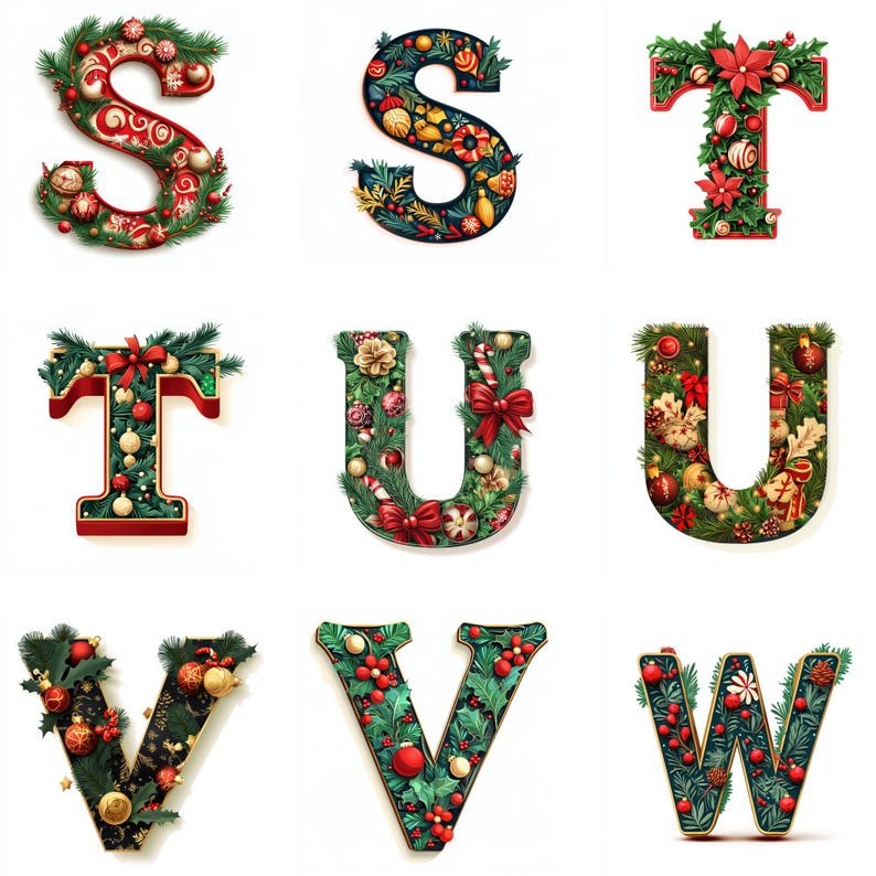 Christmas Alphabet Letters: Printable Digital Art for Crafts (digital ...