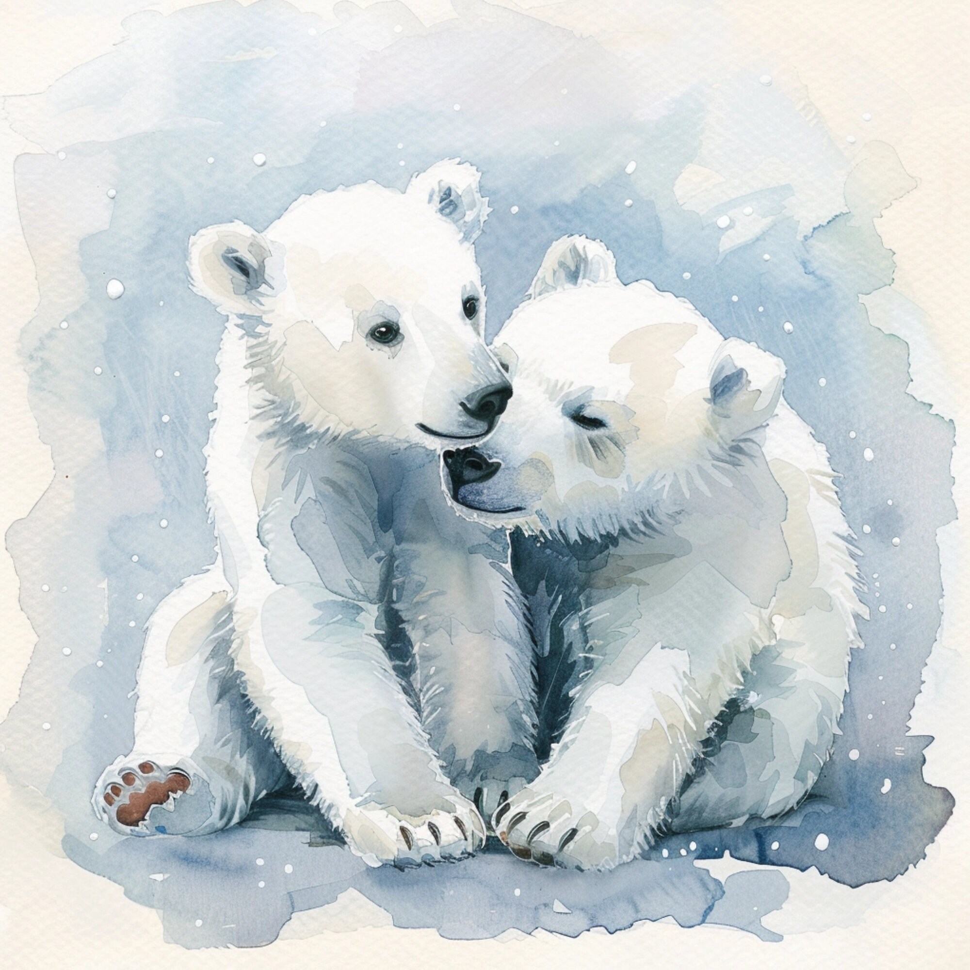 Polar Bear Clip Art, Printables, Digital Downloads, Snow, Polar Bear ...