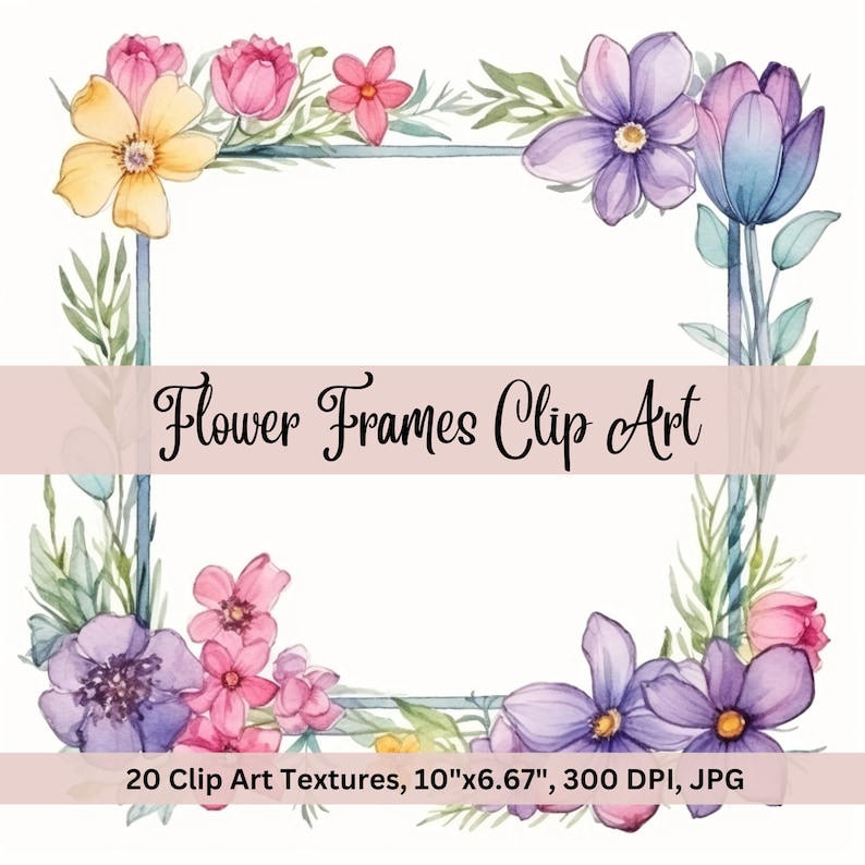 Floral Frames, Digital Download, Printables, Clip Art, Backgrounds ...