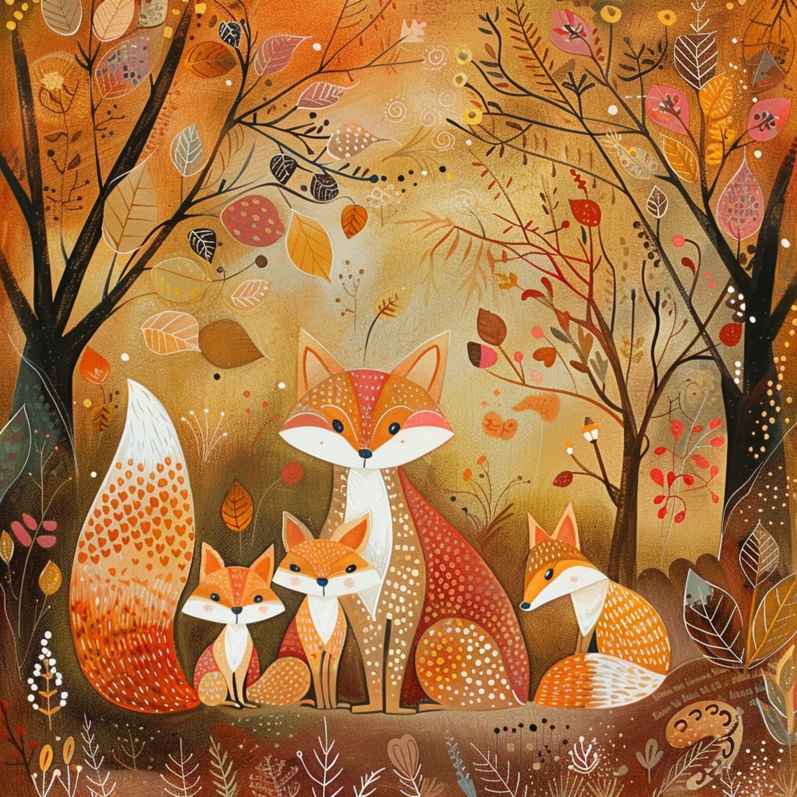 Autumn Fox Family Clip Art Digital Downloads Printable Clip Art Paper ...