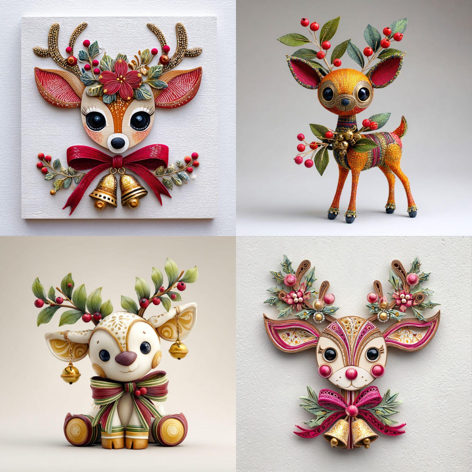 Christmas Reindeer Clip Art: Printable Images for Crafts (digital ...