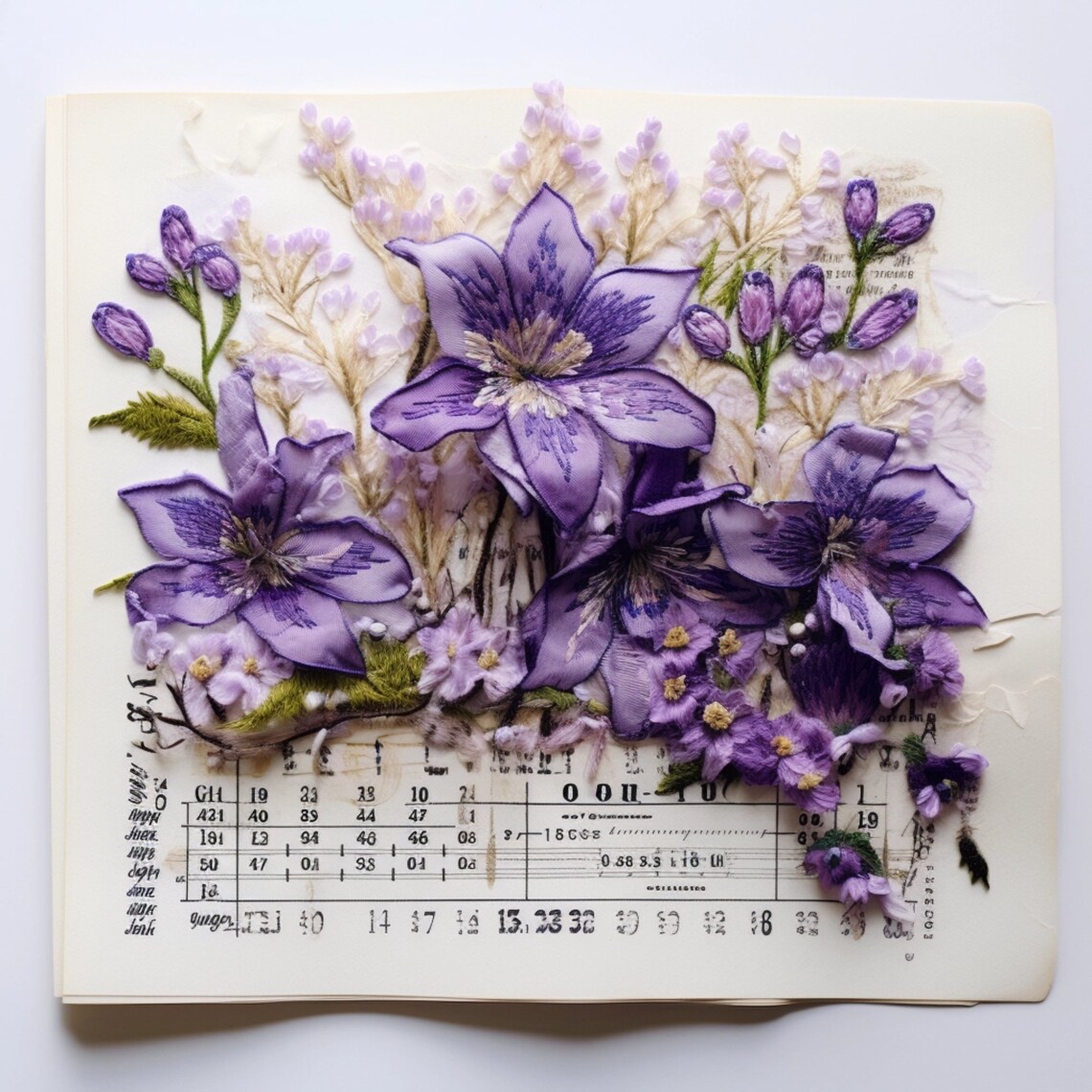 Embroidered Receipts Junk Journal Pages: Vintage Ephemera (digital ...