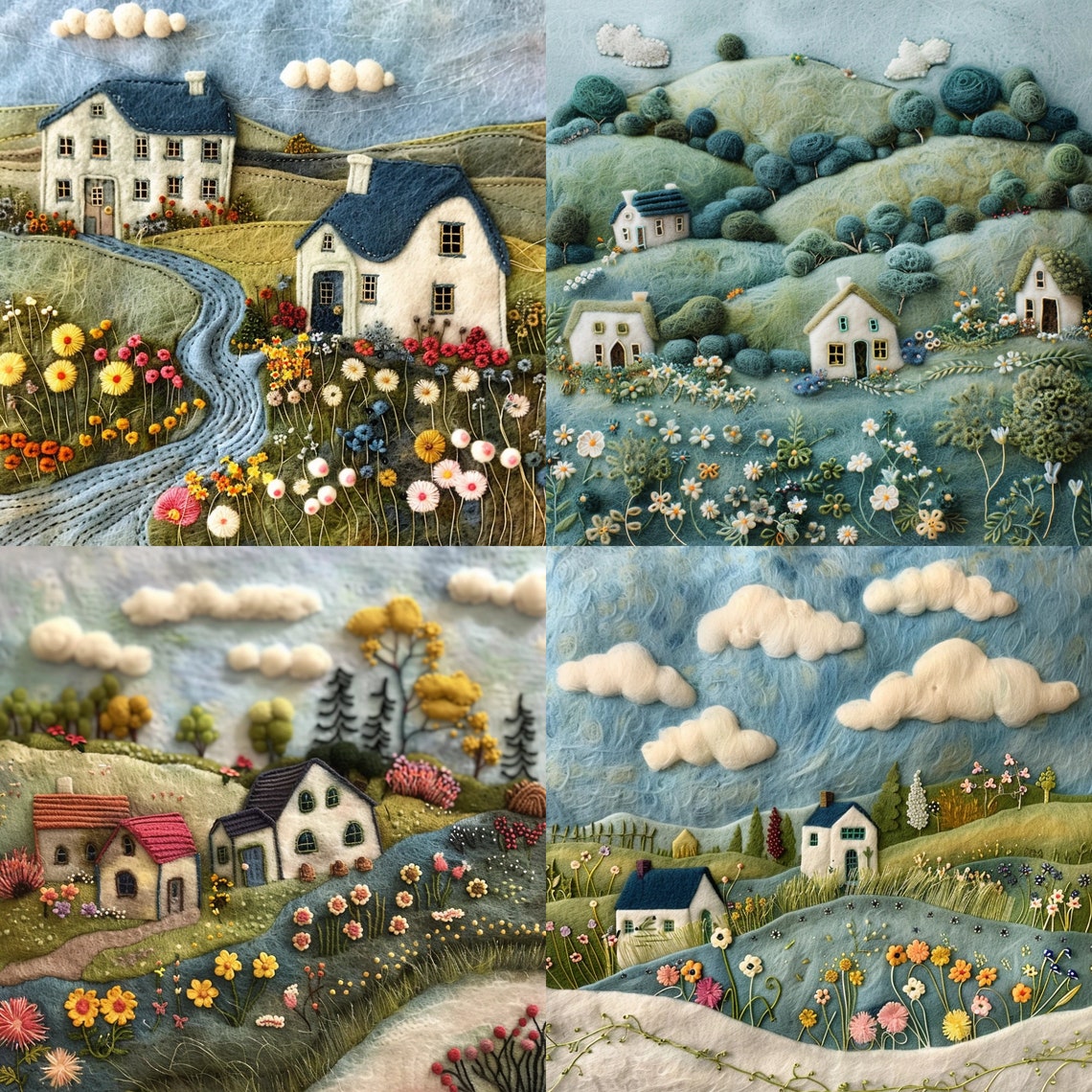Felted Spring Farmhouse Backgrounds, Printable, Digital Download, Clip ...