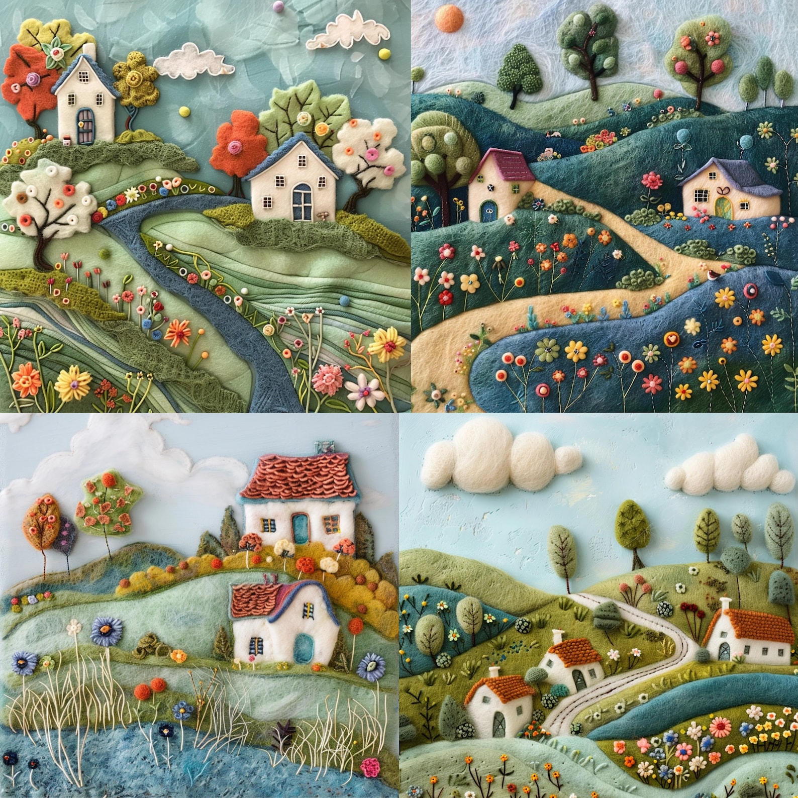 Felted Spring Farmhouse Backgrounds, Printable, Digital Download, Clip ...