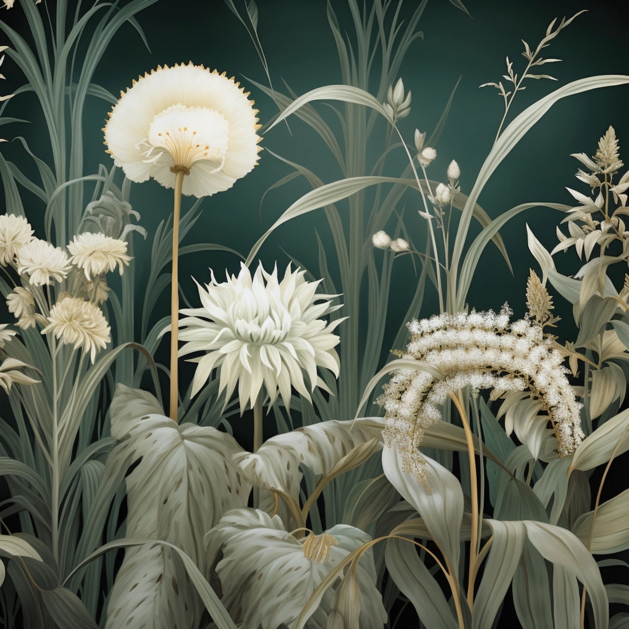 Exotic Flowers Background Textures: Botanical Paper Crafts (digital ...