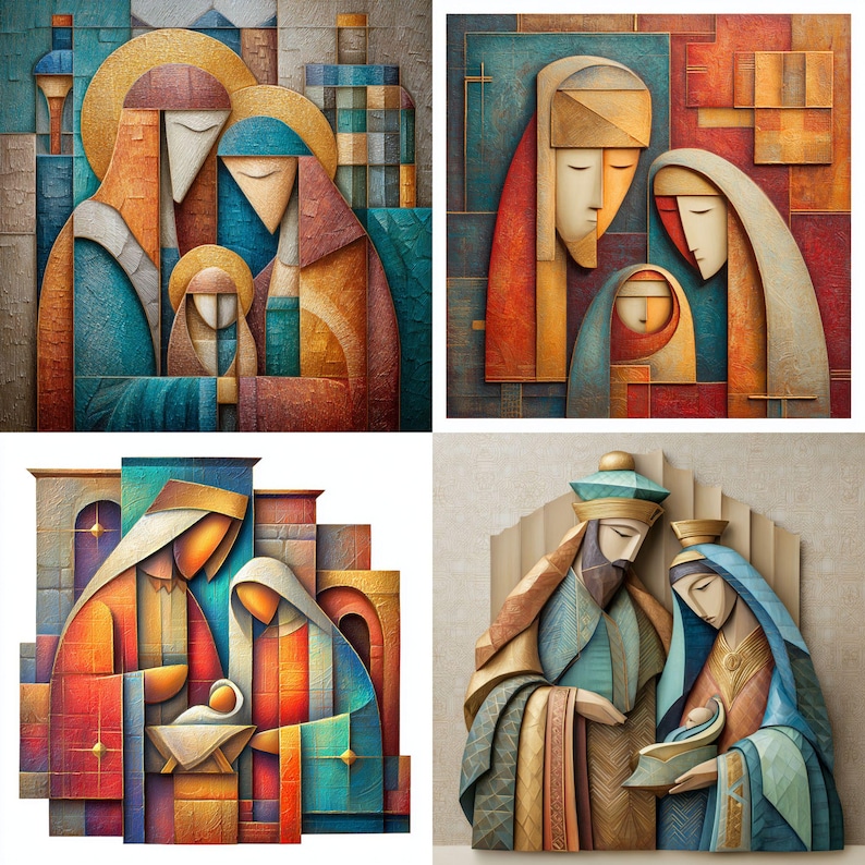 Christmas Nativity Scene Art: Digital Download Printables (JPG) - Etsy