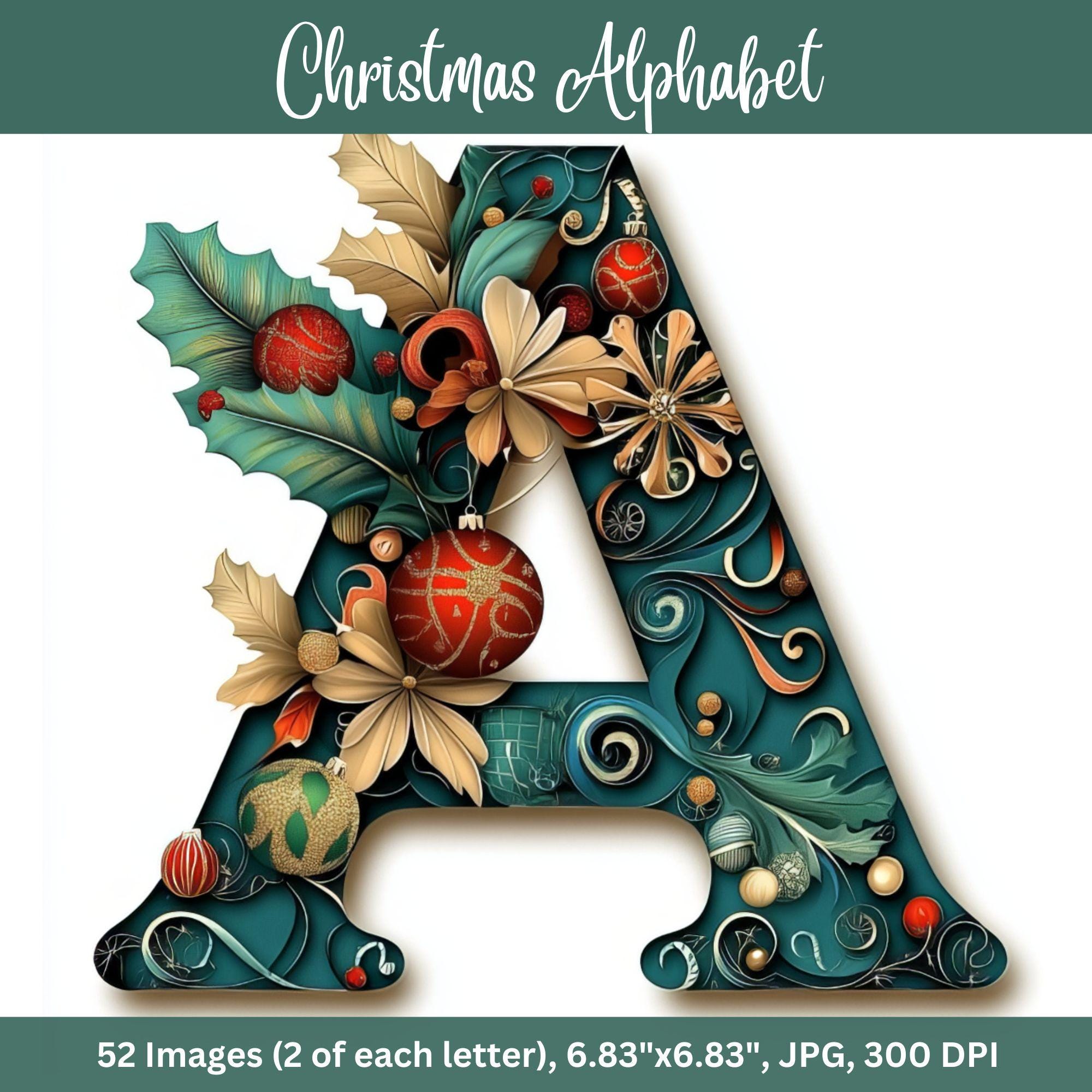 Christmas Alphabet Letters: Printable Digital Art for Crafts (digital ...