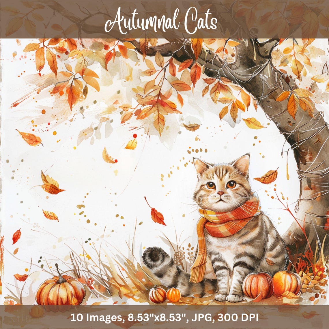 Autumn Cats Digital Images: Fall Paper Crafts (digital Download) - Etsy