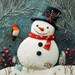 Embroidered Snowmen Background Papers: Winter Clip Art (digital ...