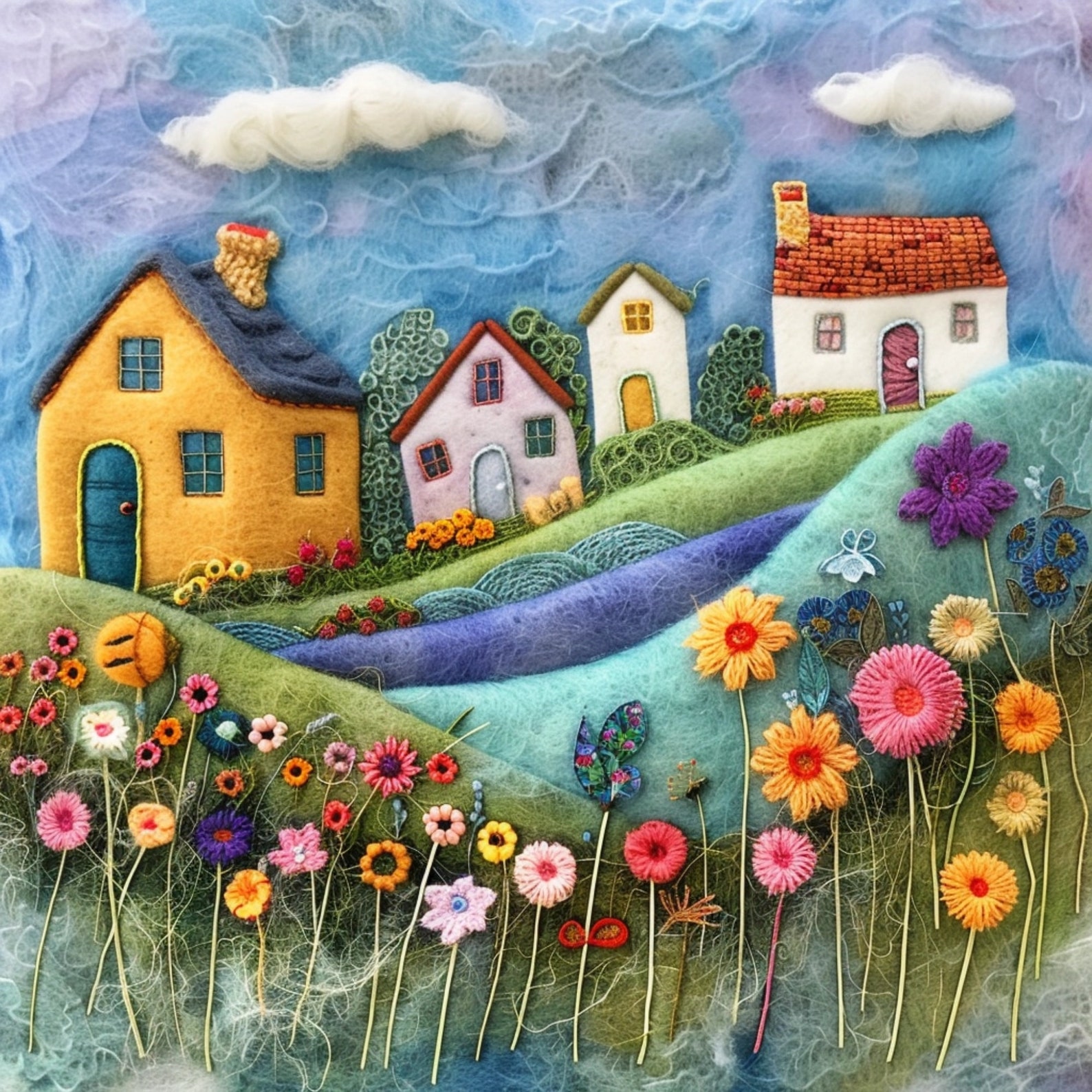 Felted Spring Farmhouse Backgrounds: 12x12 Textures (digital Download ...