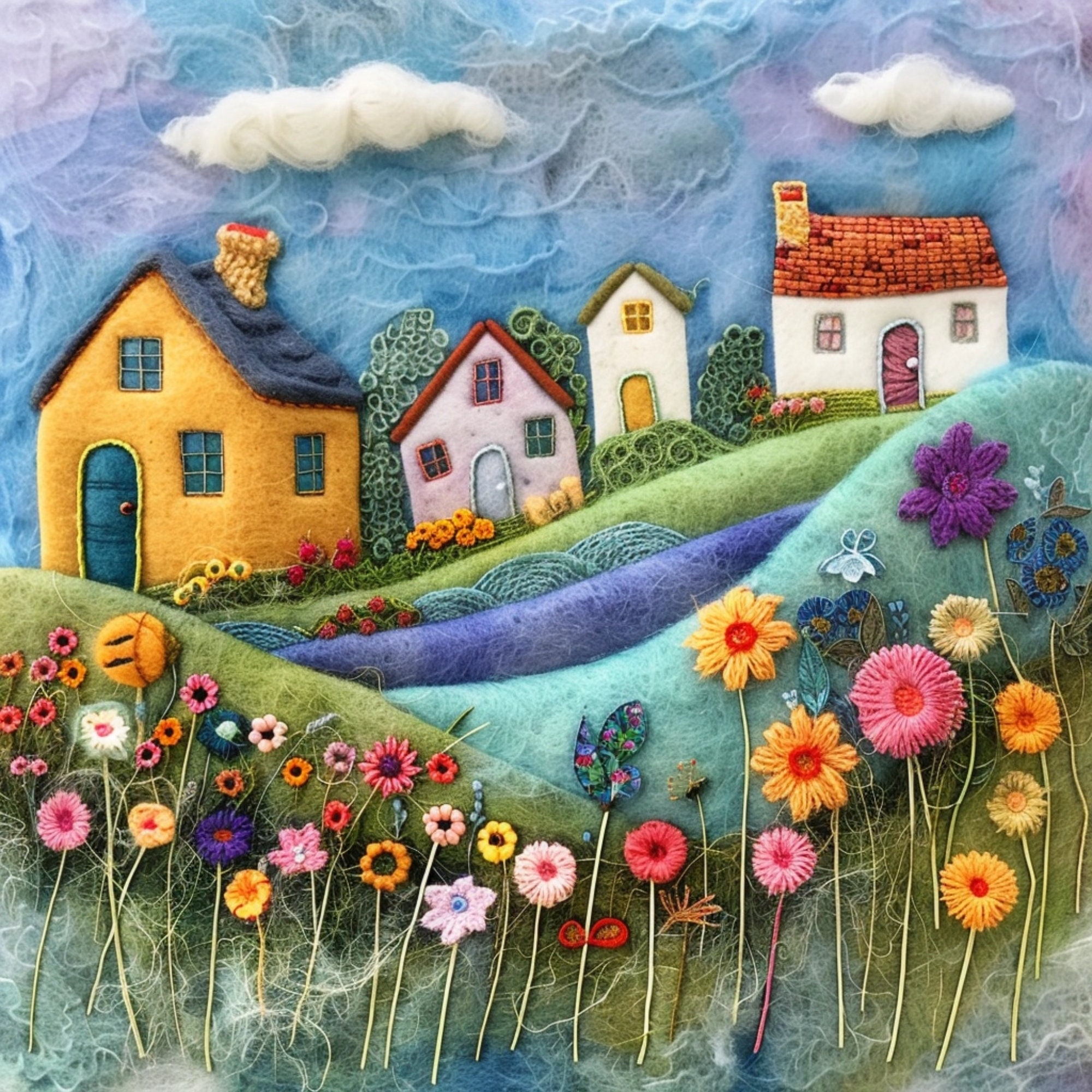 Felted Spring Farmhouse Backgrounds: 12x12 Textures (digital Download ...