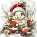 Christmas Bunny Art: Printable Holiday Images (digital Download) - Etsy