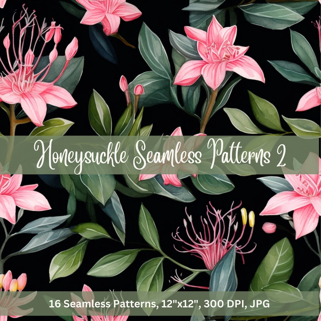 Honeysuckle Seamless Pattern Seamless Texture Digital Download ...