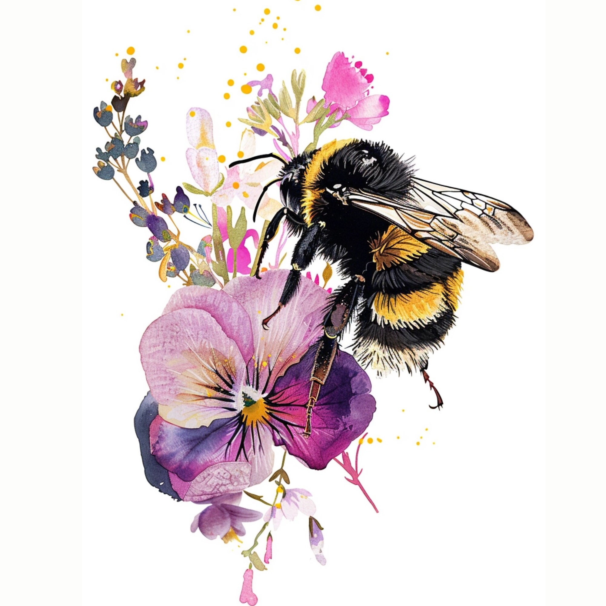 Bumblebee Backgrounds v3 Bumble Bee and Flowers Insects Nature Craft ...