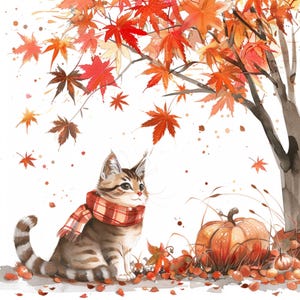 Autumn Cats Digital Images: Fall Paper Crafts (digital Download) - Etsy